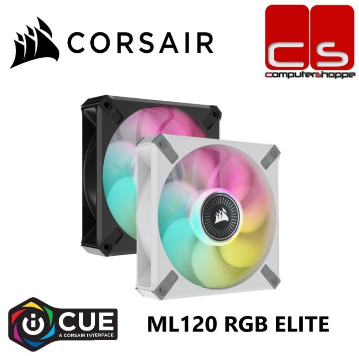 Corsair iCUE ML120 RGB ELITE Premium 120mm PWM Magnetic Levitation Fan ...