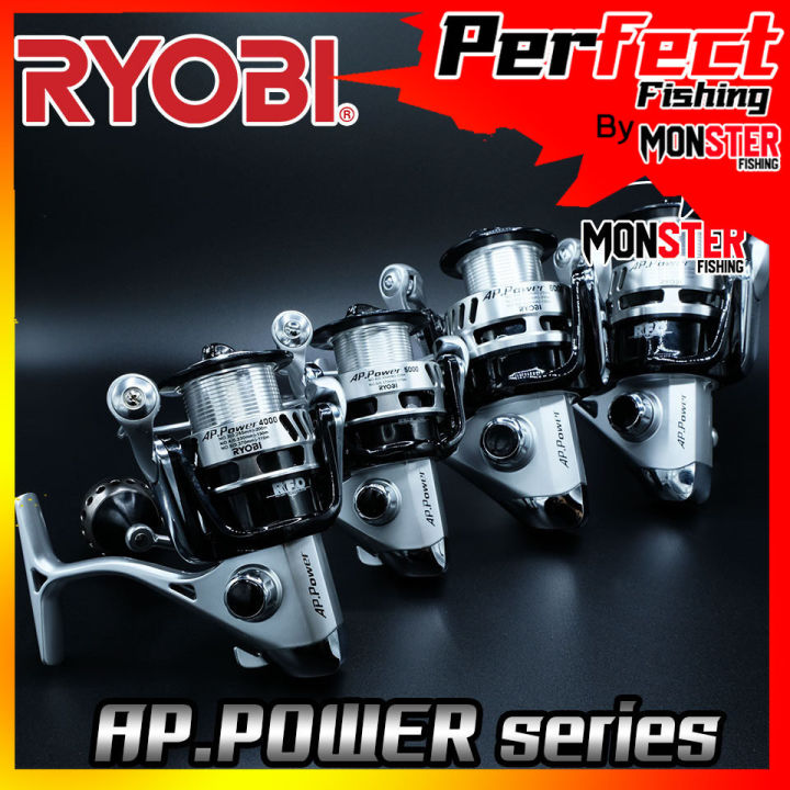 รอกสปินนิ่งเรียวบิ RYOBI AP.POWER 4000,5000,6000,8000,10000 ( BLACK SILVER) | Lazada.co.th