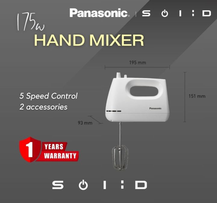 Panasonic Hand Mixer MK-GH3, 5-speed | Lazada