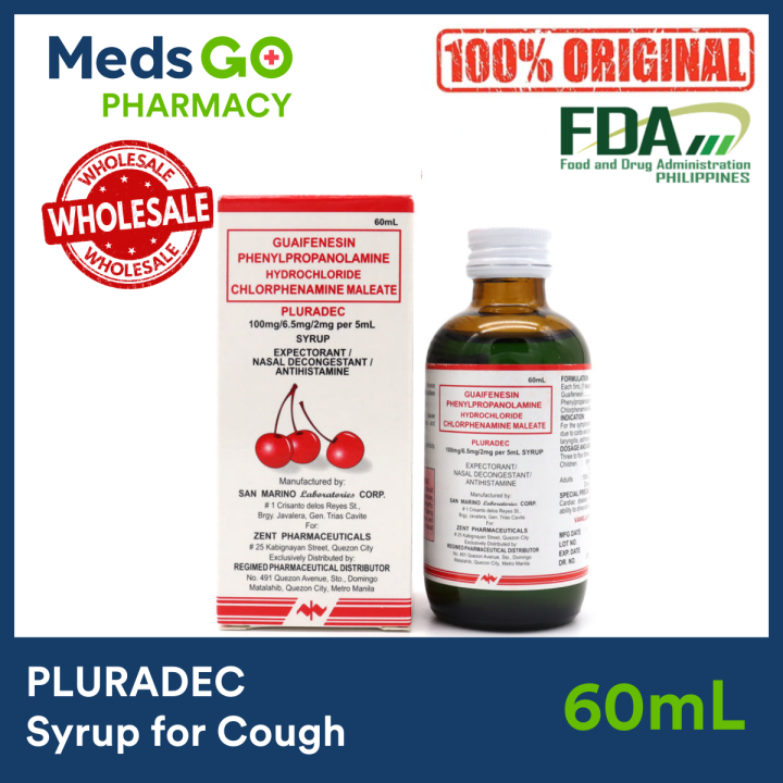 PLURADEC Syrup for Cough 60mL - Guaifenesin Expectorant | Lazada PH