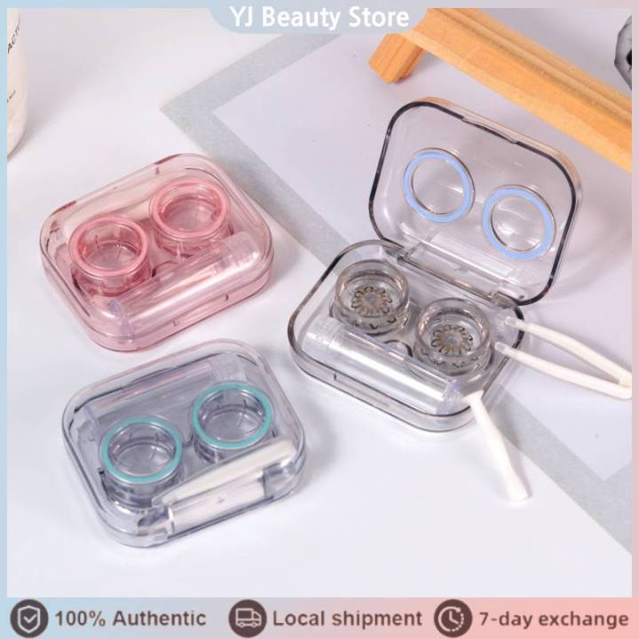 Transparent Contact Lens Case No Screw Cap Portable Cosmetic Contact ...