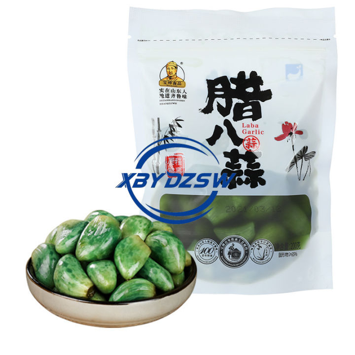 【JIAAIZE】正宗翡翠腊八蒜山东醋泡大蒜绿蒜糖蒜腌制下饭菜 200g Laba Garlic Real Jade Laba Garlic ...