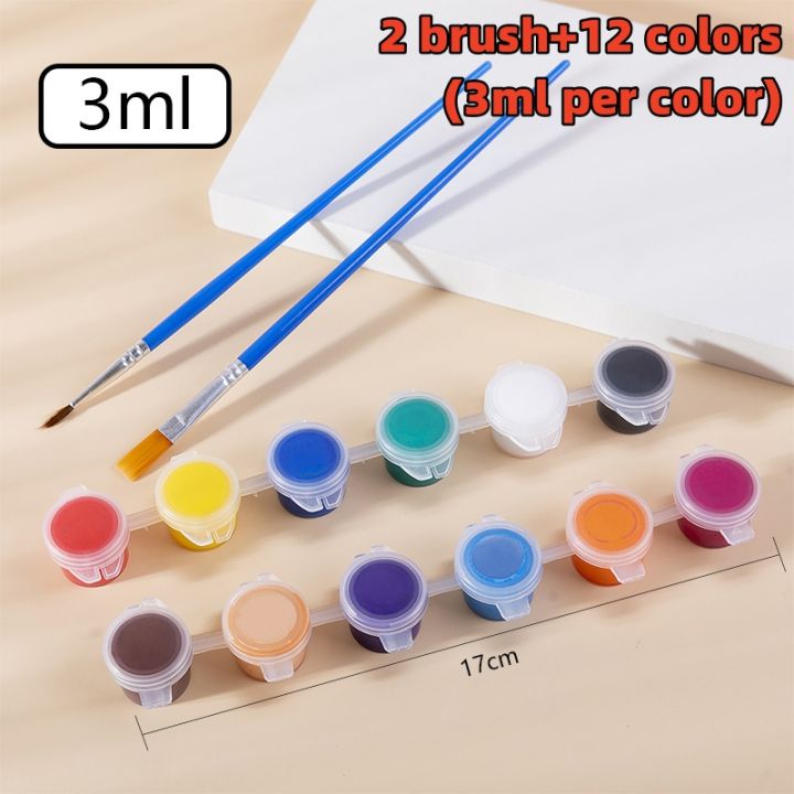 3ml seni DIY Graffiti 12 warna kalis air Plaster Doll kaca lukisan cat ...