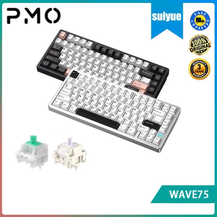 Pmo WAVE75 Customization of aluminum alloy three mode RGB mechanical keyboard | Lazada PH