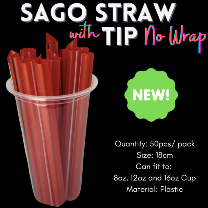 Sago Straw 50pcs per pack no wrap WITH TIP | Lazada PH
