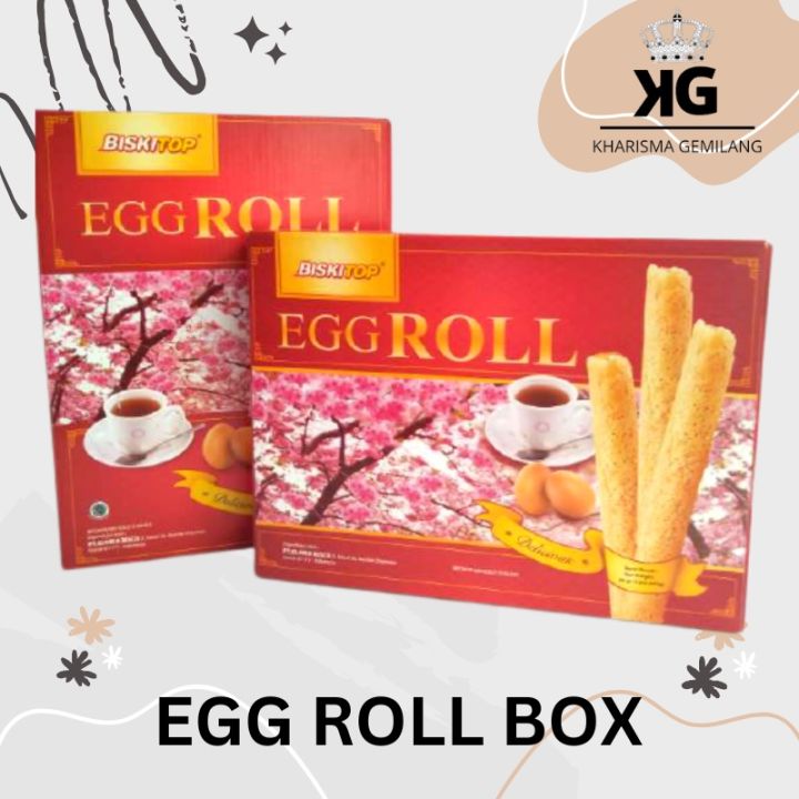 BISKITOP - EGG ROLL 86g Biskuit Box Lebaran Biskuit Anak Roll Manis ...