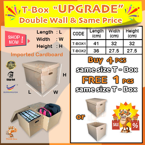 (Buy 4 same size Free 1 ) Storage Box Packaging Carton Box Cardboard ...