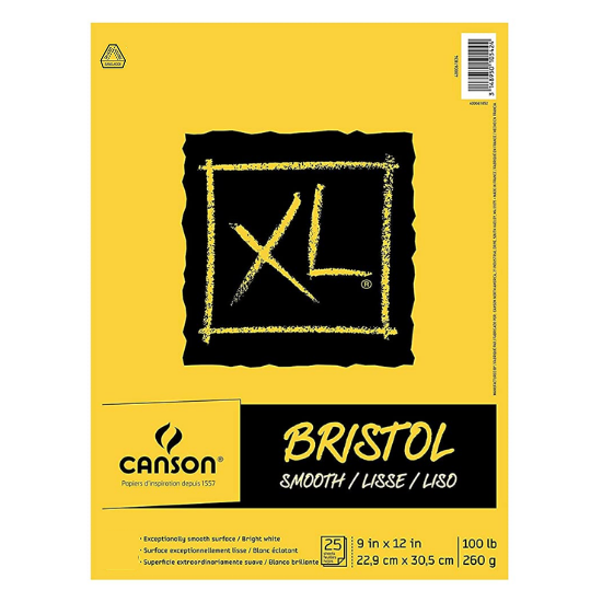 Canson XL Series Bristol Smooth Pad Heavyweight Paper 9" x 12", 25 ...