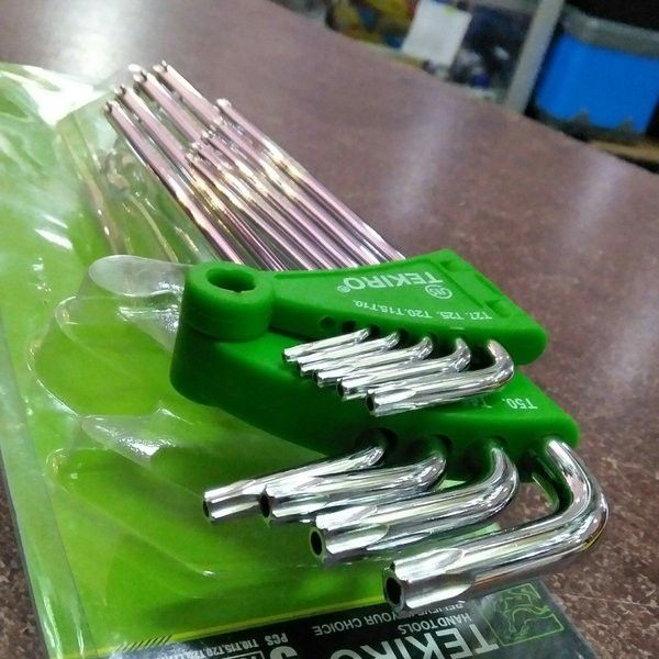 TEKIRO KUNCI L BINTANG LUBANG PANJANG SET 9 PCS - TAMPER TORX KEY LONG TEKIRO | Lazada Indonesia