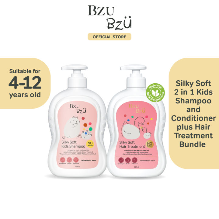 BZU BZU Kids Girl Silky Soft Hair Care Bundle (600ml) - 2 in 1 Hair ...