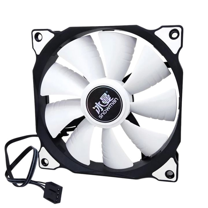 SNOWMAN Computer Case Fan 12cm Silent 4PIN PWM Desktop Cooling Fan CPU ...