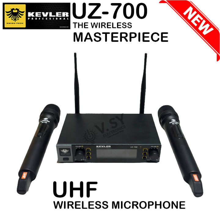 Original Kevler UZ-700 dual UHF wireless microphone system mic uz700 ...