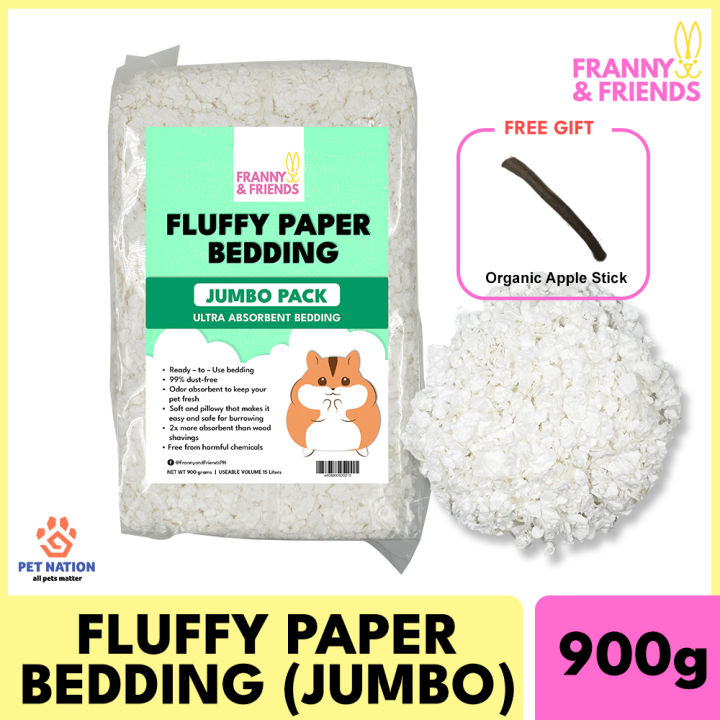 Franny & Friends Fluffy Paper Bedding Jumbo Pack 15L/900g White Hamster ...