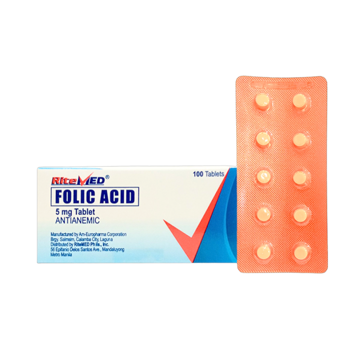 RiteMED Folic Acid Anitanemic 5mg 100 Tablets (Prevention Of Folate ...