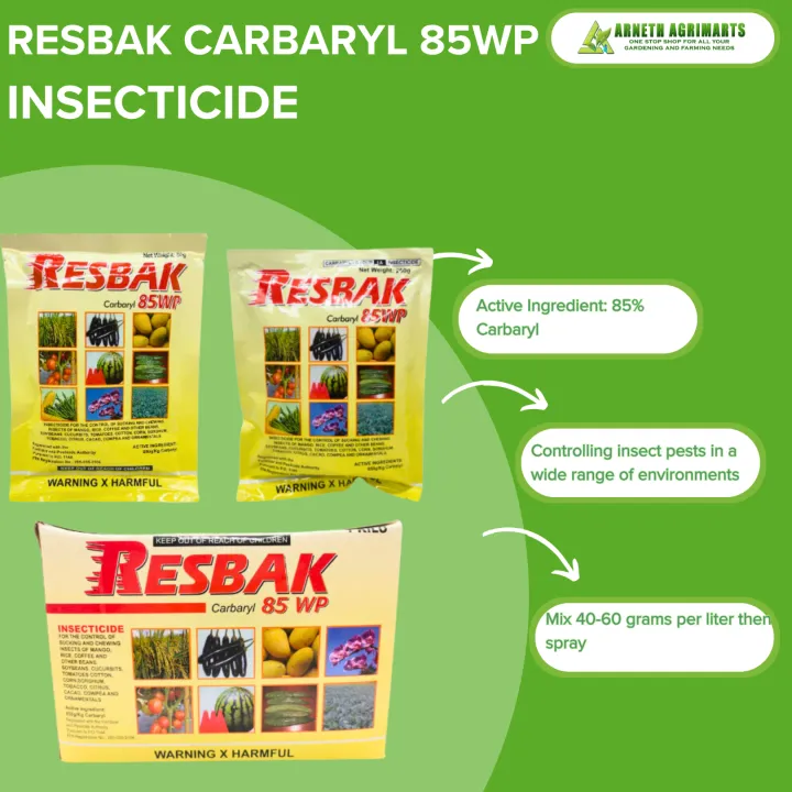 RESBAK CARBARYL INSECTICIDE for plants and pets ANTI-INSECT FOR SUCKING ...
