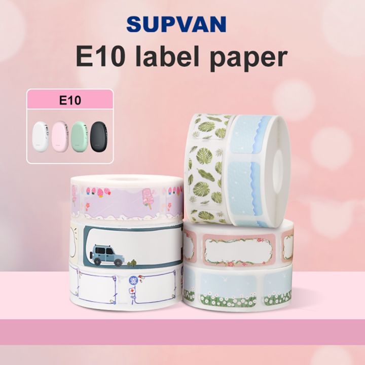 SUPVAN E10 T16 14mm*50mm Pre-cut Cartoon Label Print Paper Waterproof ...