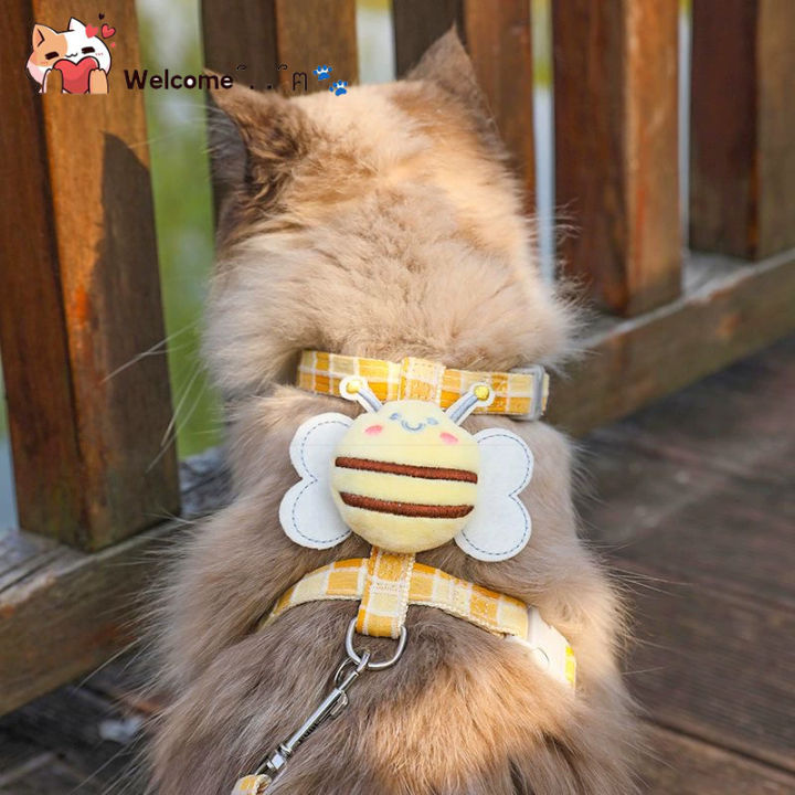 Products are shipped from Manila🐾New I-shaped pet cat harness Cute bee ...