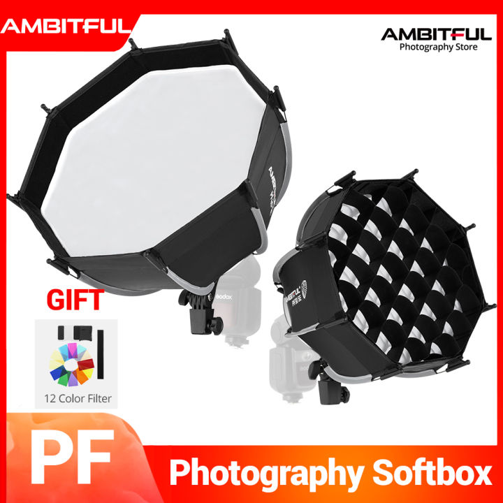AMBITFUL 30cm 40cm PF30 PF40 Octagon Deep Mouth Soft Light Box Mini Quick Release Softbox For ...