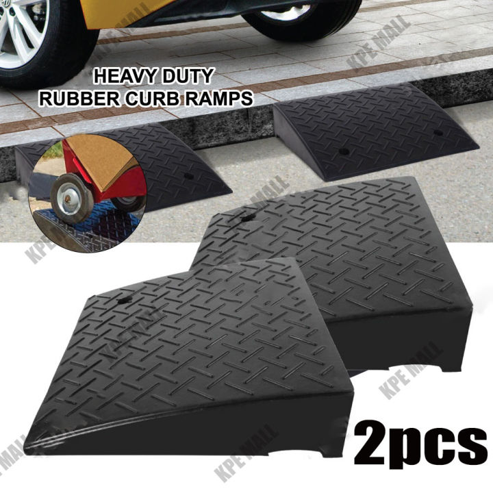 Rubber Heavy Duty Threshold Uphill Slope Curb Ramp Mat Pad Car Truck ...