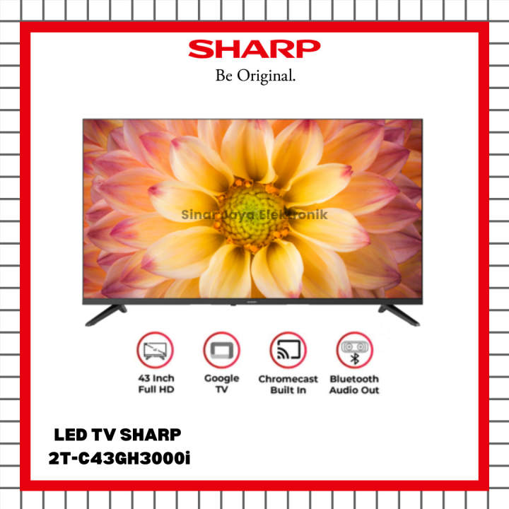 LED TV SHARP 2T-C43GH3000i 43 INCH 2K GOOGLE TV | Lazada Indonesia