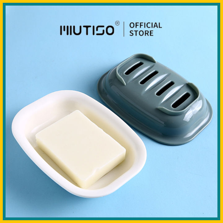 Miutiso Bathroom Soap Box Simple Style Soap Dish Holder with Drainer ...