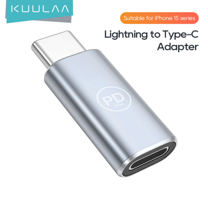 KUULAA Lightning Female to USB C Male Adapter for iPhone 15/15 Pro/15 ...