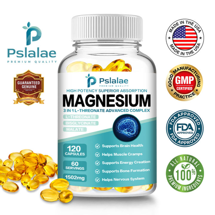 Pslalae-3-in-1 L-Threonate Advanced Complex, 120 Vegetarian Capsules ...