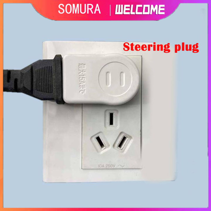 Power Extension Adapter 2-Prong 2 Outlets 90 Degree Angled Plug Adapter ...