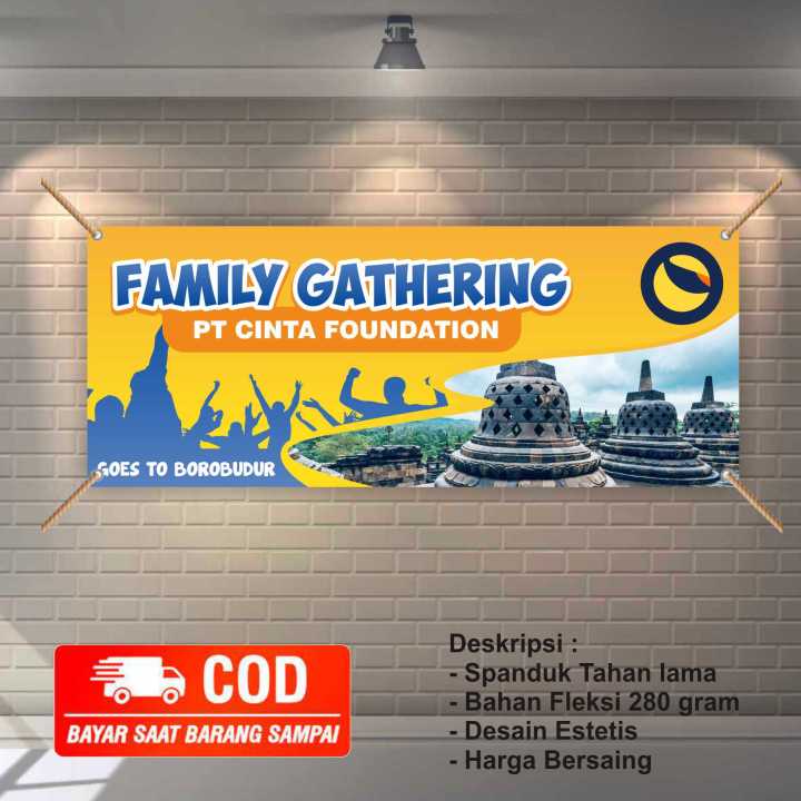 spanduk banner family gathering murah meriah ceria | Lazada Indonesia