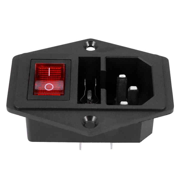 3 Pin IEC320 C14 Inlet Module Plug Fuse Switch Male Power Socket 10A ...