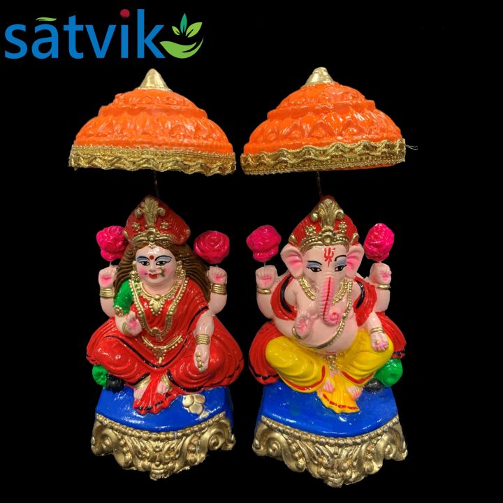 Pair of Goddess Lakshmi and Lord Ganesh Murti for Diwali Pooja ...
