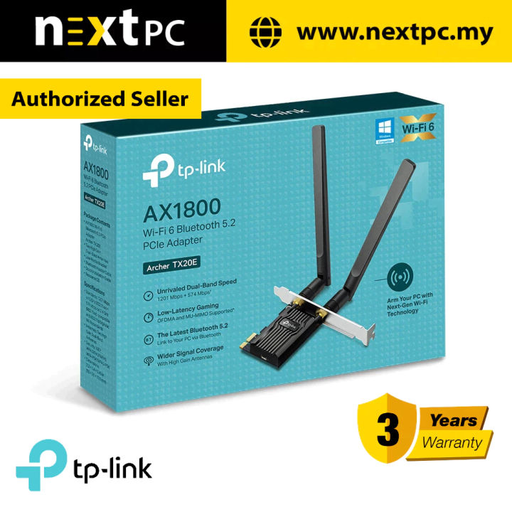[Ready Stock] TP-LINK Archer TX20E AX1800 Wi-Fi 6 Bluetooth 5.2 PCIe ...
