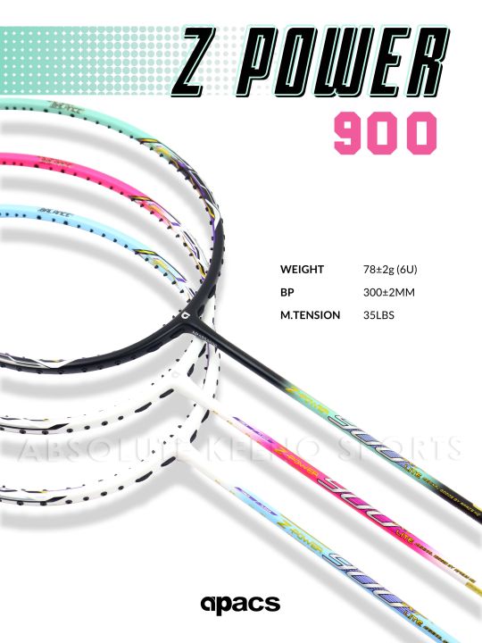APACS Z Power 900 RP+ LITE Badminton Racket - 6U | Lazada