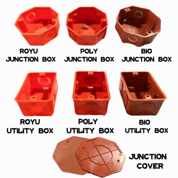 PVC JUNCTION BOX/ UTILITY BOX/ COVER(ORANGE) POLY JUCTION BOX, ROYU ...