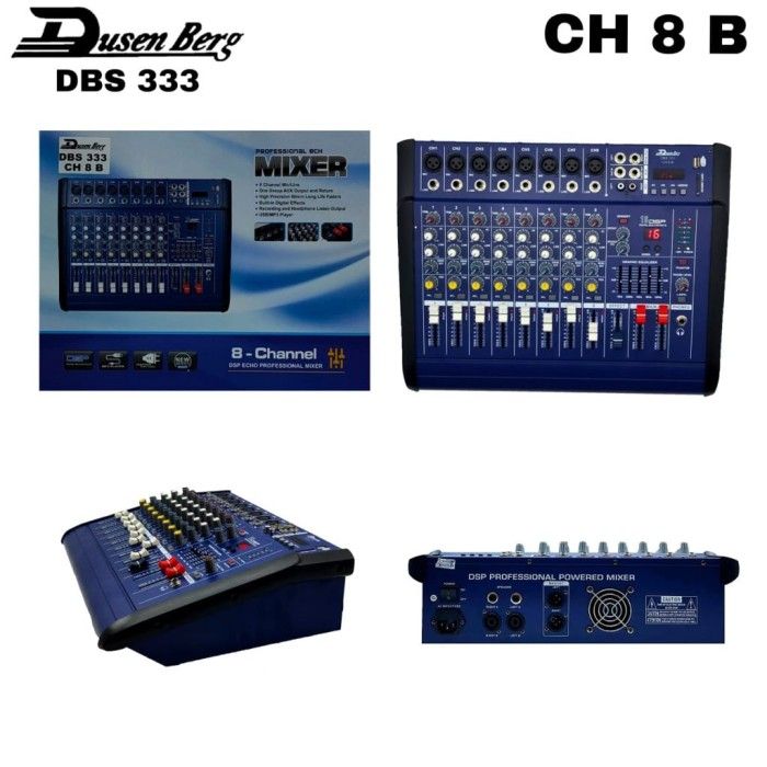 Power Mixer Dusenberg Dbs 333 Ch 8B Usb Bluetooth Mixing 8 Channel Ch8b ...