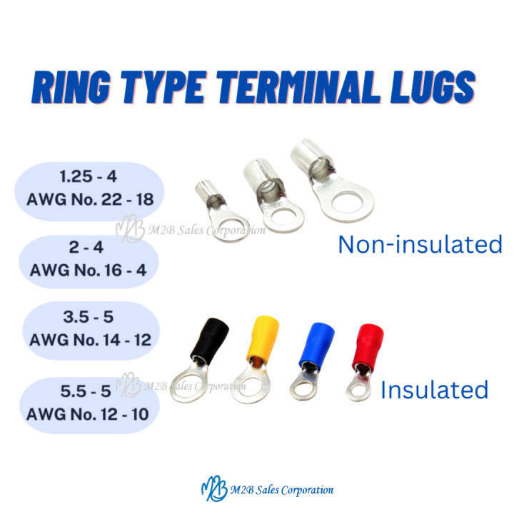 Non-insulated / Insulated Terminal Lugs 1.25 - 4 / 2 - 4 / 3.5 - 5 / 5 ...