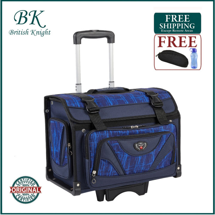 British Knight BBT20221 SBT Navy Blue Large 2 Wheels School Trolley Bag ...