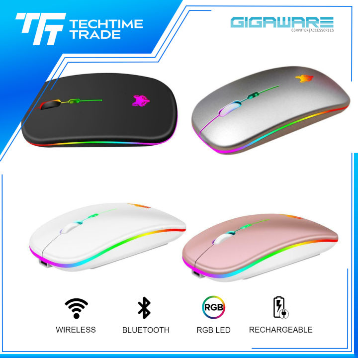 Gigaware Xunfox XYH50 Wireless Mouse RGB Rechargeable Mouse Wireless ...