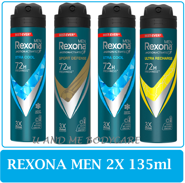 Rexona Men Spray Ice Cool/Xtra Cool /Invisible Dry/ Anti Bacterial/ Sport 2X 135ml NEW | Lazada