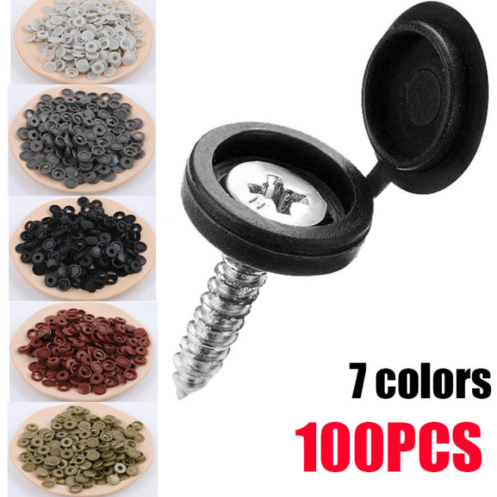 100PCS Nail Cap Screw Cap Phillips Screw Decorative Cover Plastic Cap ...