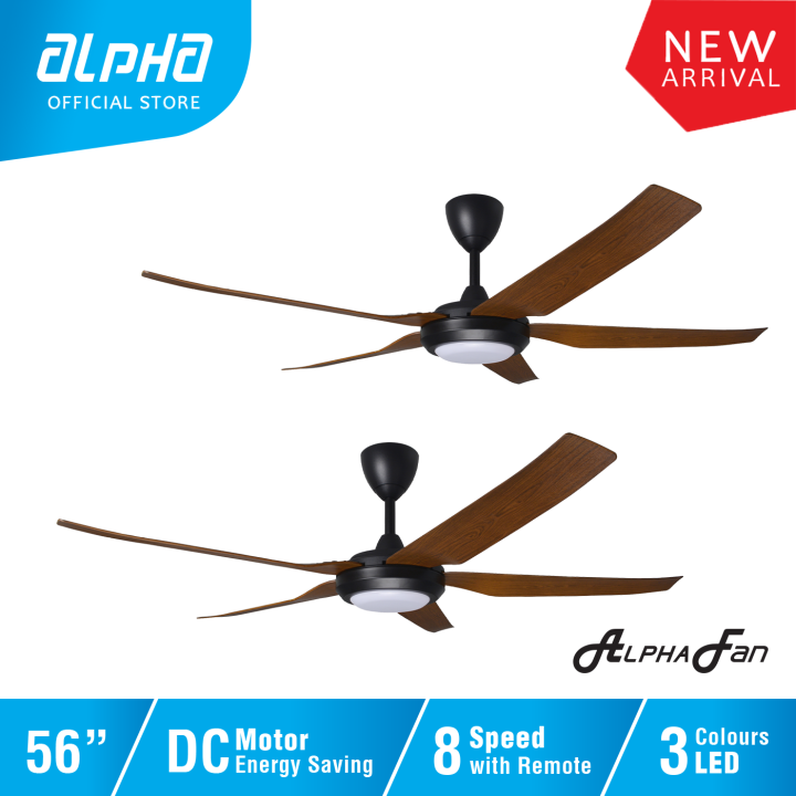 ALPHA AlphaFan - [Twin Pack] PRIMA LED 5B 56 Inch DC Motor Ceiling Fan ...