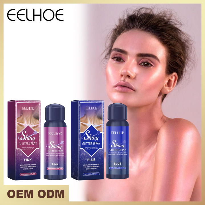 EELHOE สเปรย์กากเพชรติดร่างกาย,สเปรย์กากเพชรประกายแวววาวแวววาวแวววาวแวววาวแวววาวกันน้ำยาวนานสูง ...