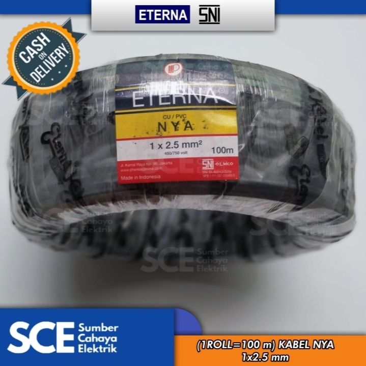 ( 1 ROLL = 100 Meter ) KABEL LISTRIK ETERNA NYA 1 x 2.5 mm 450/750 V ...