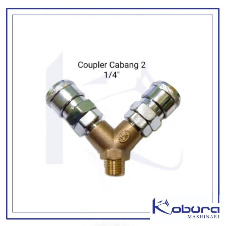 Coupler cabang 2 drat luar 1/4 inch kuningan | Lazada Indonesia