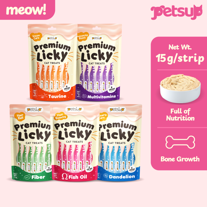 Petsup Cat Premium Licky Treats Fish Oil Hairball Uninary Care Lickable ...