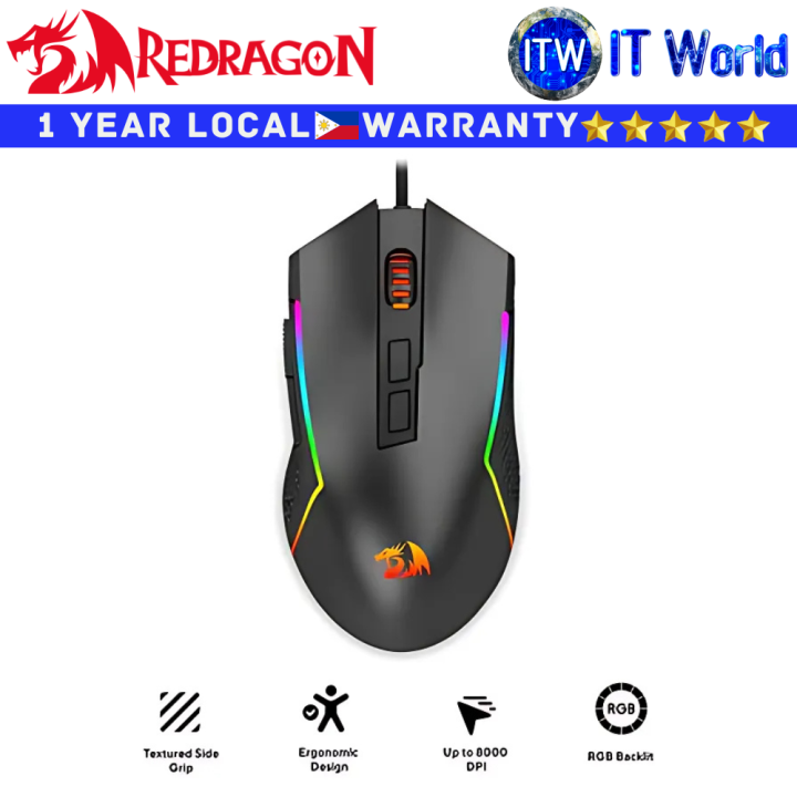 Itw | Redragon Wired Gaming Mouse M613-RGB Trident Lite Black 7 ...