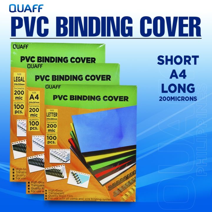 Welcome QUAFF PVC Binding Cover Clear 200 Microns Short - A4 - Long ...