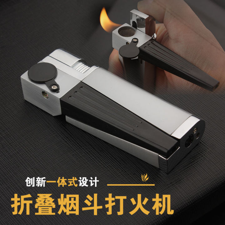 🇵🇭Novelty 2 In 1 Portable Pipe Lighter Folding Pipe Lighter Smoking Set ...