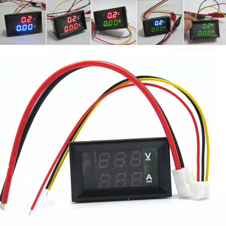 DC 0-100V 10A 50A 100A LED Dual Display Digital Current and Voltage ...