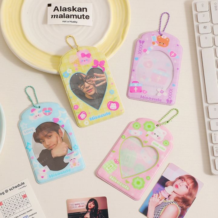 Ins Cartoon Pvc Transparent Card Case Girl Polaroid Photo Card Holder ...